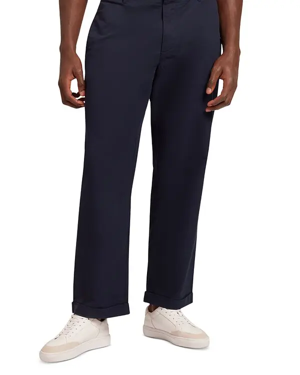 Ted Baker London Ciandra Straight Fit Twill Trousers - Navy