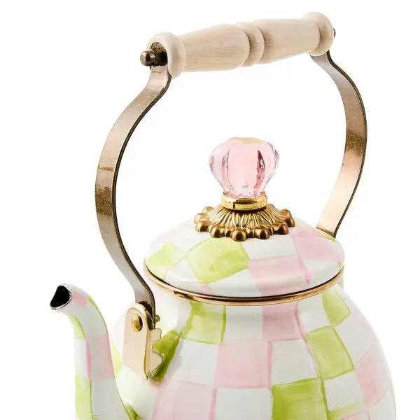 MACKENZIE-CHILDS Palm Beach Check 2 Quart Tea Kettle