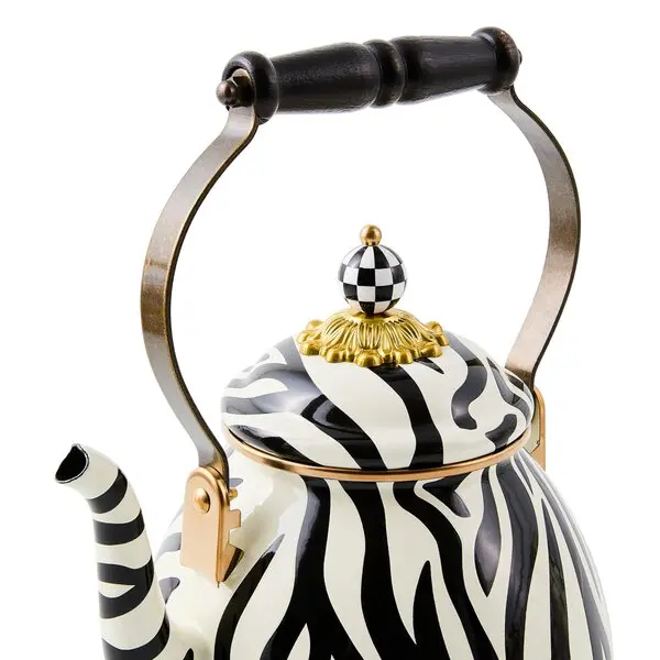 MACKENZIE-CHILDS Zebra 2 Quart Tea Kettle