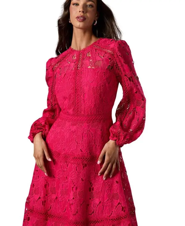 Coast Lace Panelled Long Sleeve Dress