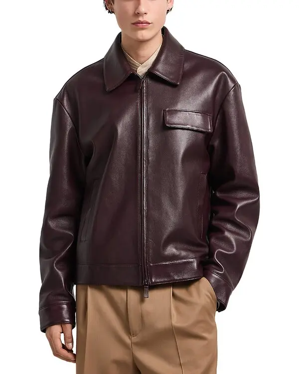 Emporio Armani Leather Zip-up Jacket