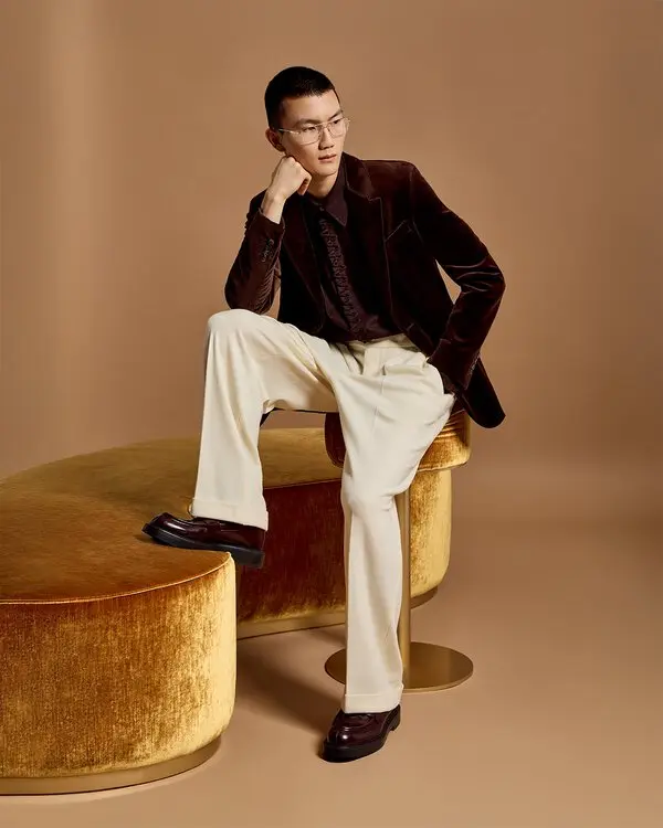 Emporio Armani Regular Fit Velvet Blazer
