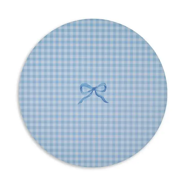 ADDISON ROSS 15.2 Gingham Round Placemat - Blue Gingham