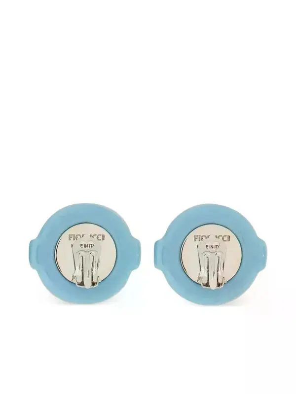 Fiorucci Logo Clip-on Earrings - Blue