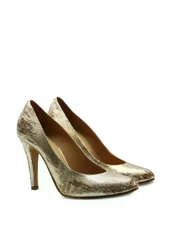 MAISON MARGIELA Destroyed-effect Leather Pumps - Gold