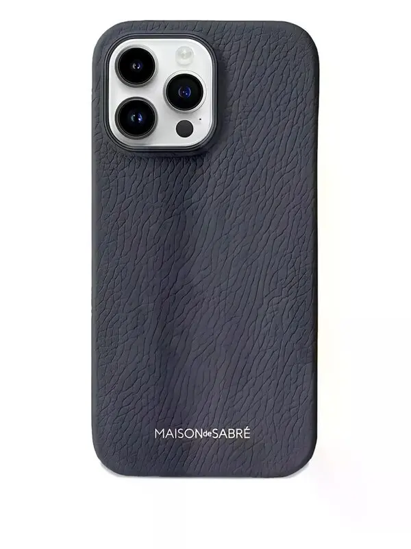 MAISON DE SABRE Leather Iphone 14 Pro Case - Grey
