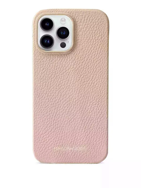 MAISON DE SABRE Leather Iphone 15 Pro Case - Neutrals