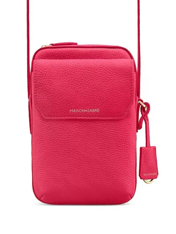 MAISON DE SABRE Zipped Flap Leather Phone Pouch - Pink
