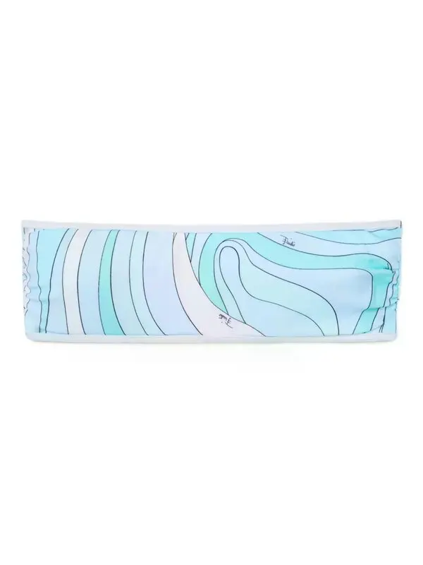 Emilio Pucci Marmo-print Bandeau Bikini Top - Blue