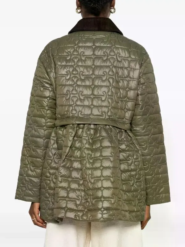 GANNI Quilted Jacket With Corduroy Collar