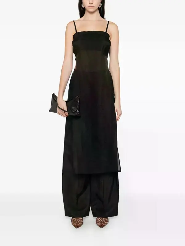OCCLEUS Wide Leg Silk Pants