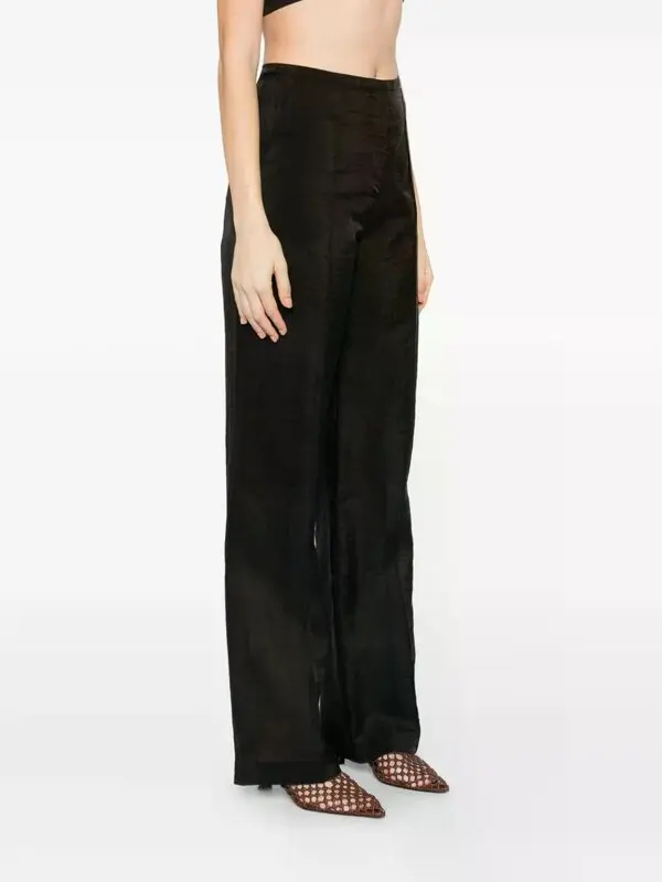 OCCLEUS Wide Leg Silk Pants