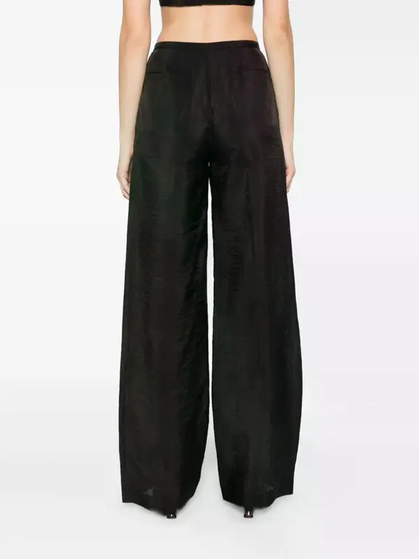 OCCLEUS Wide Leg Silk Pants