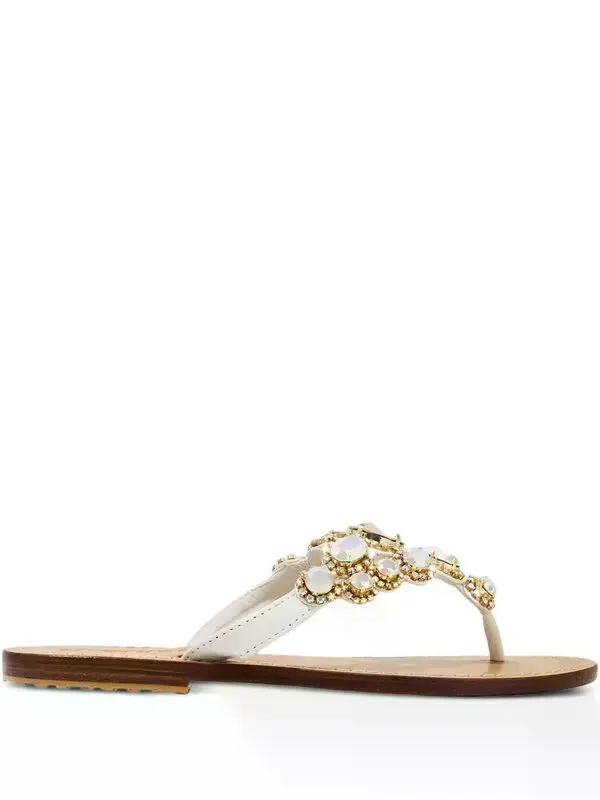 Mystique Crystal-embellished Sandals - White
