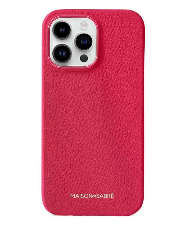 MAISON DE SABRE Iphone 15 Pro Max Leather Phone Case - Pink