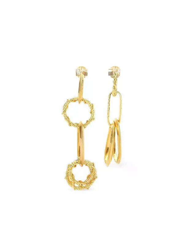 Dsquared2 Textured-circle Drop Earrings - Gold