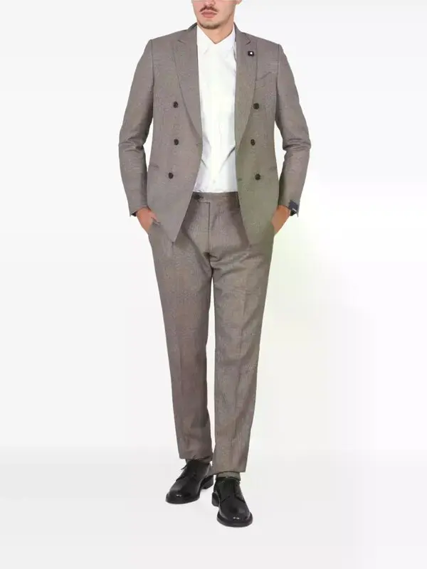 LARDINI Double-breasted Checked-pattern Suit