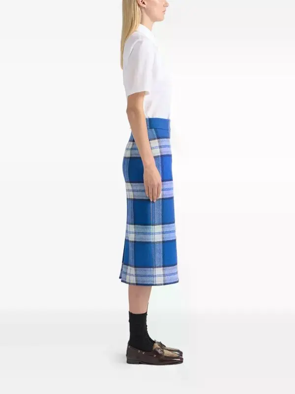 Bally Check-motif Midi Skirt