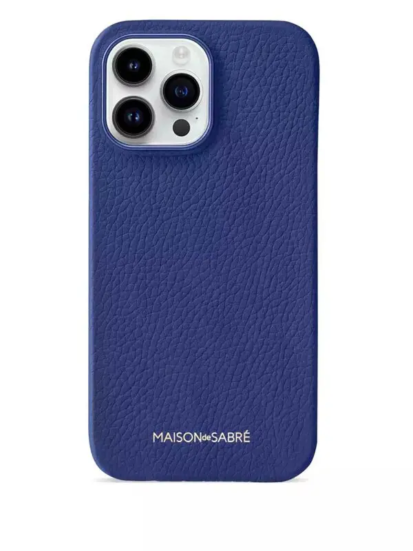 MAISON DE SABRE Leather Iphone 14 Pro Case - Blue