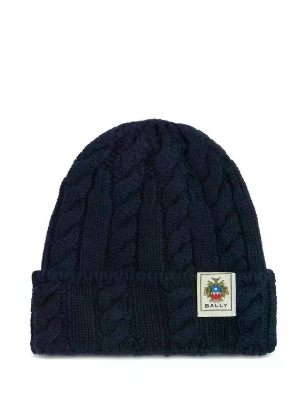 Bally Cable-knit Beanie - Blue