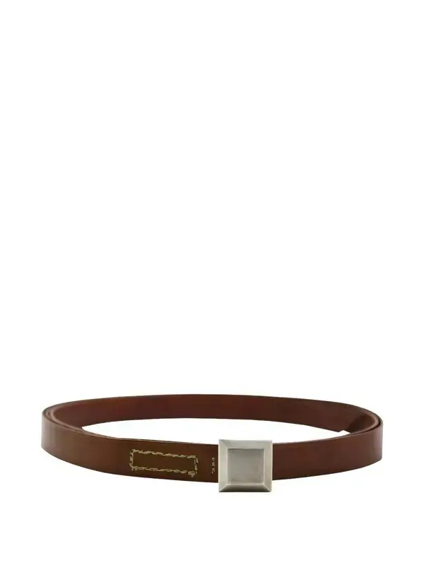 Frenckenberger Square-buckle Leather Belt - Brown