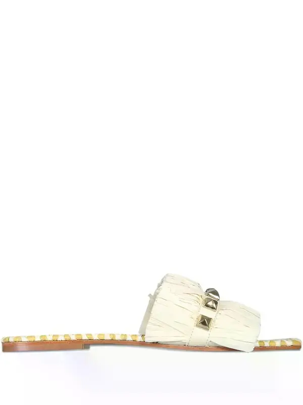 DE SIENA Fringed Studded Sandals - Neutrals