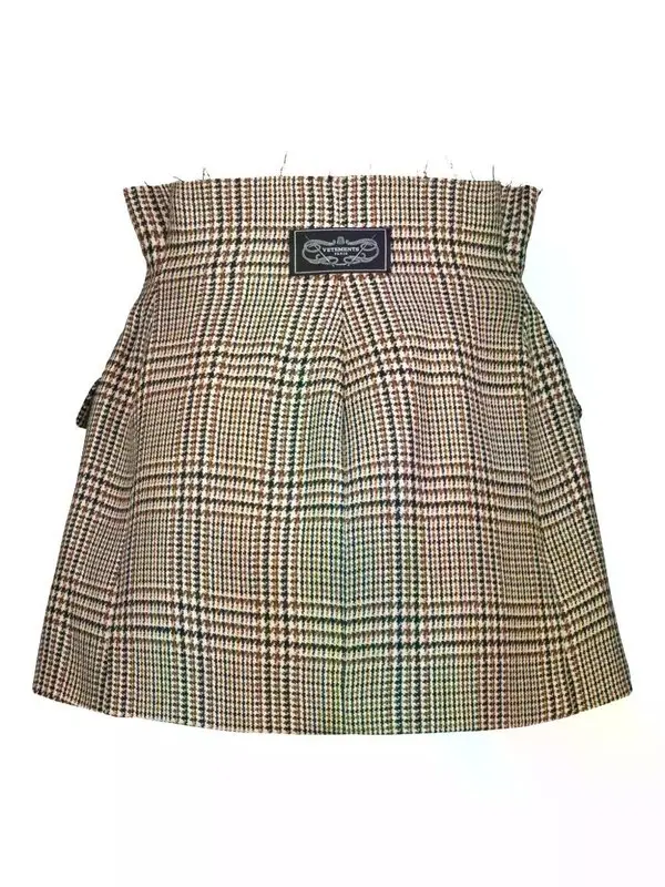 Vetements Houndstooth Double-breasted Mini Skirt