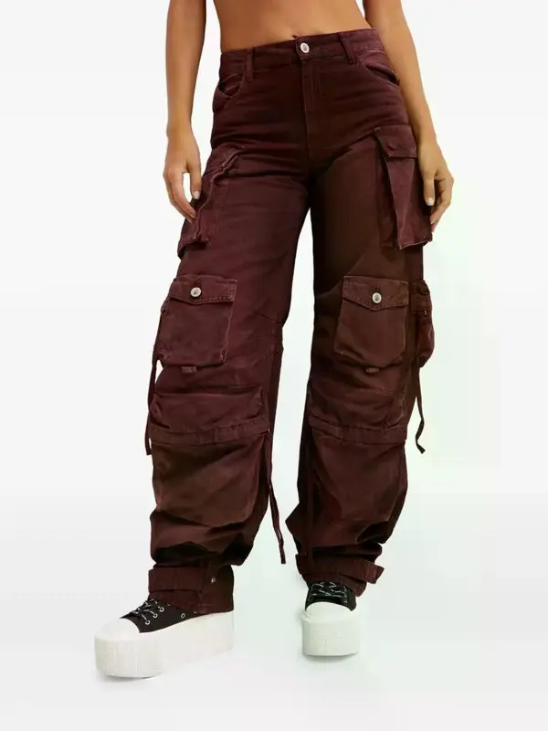 Attico Fern Cargo Jeans - Red