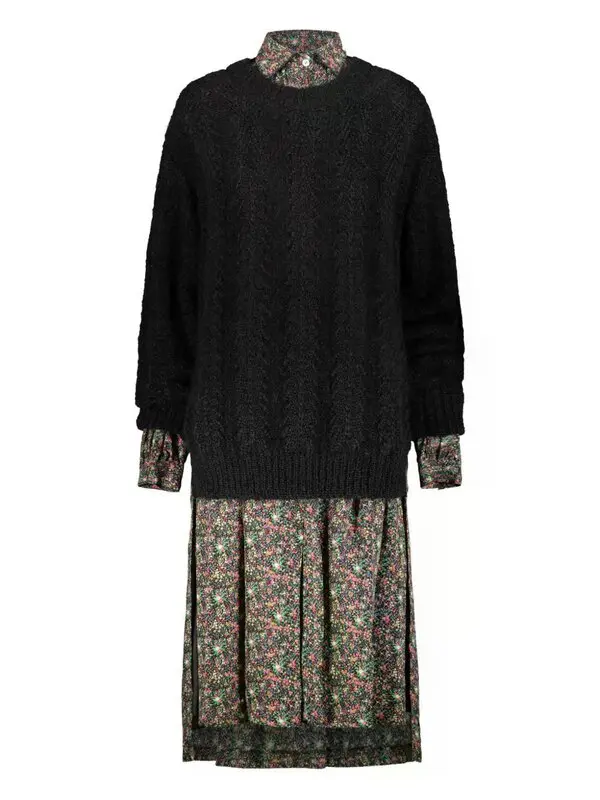 Junya Watanabe Floral Knit Midi Dress