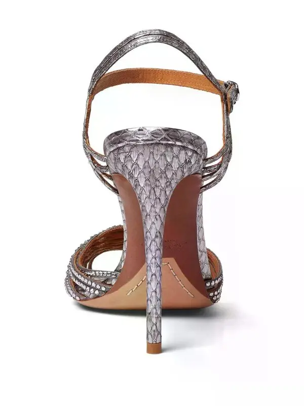 Ralph Lauren Crystal-embellished Snakeskin Effect Sandals