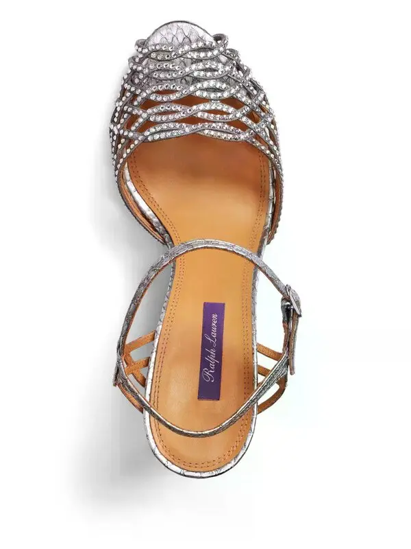Ralph Lauren Crystal-embellished Snakeskin Effect Sandals