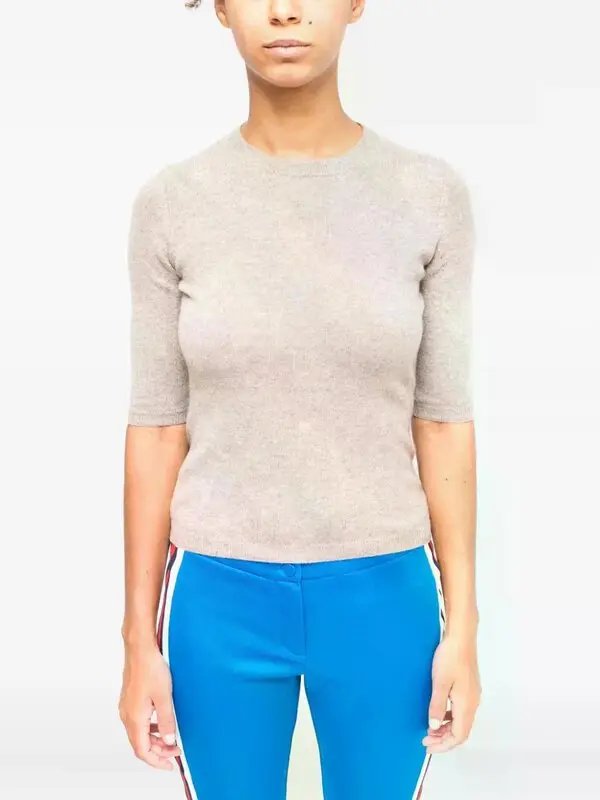 LA ROSE Crew-neck 3/4 Sleeve Sweater