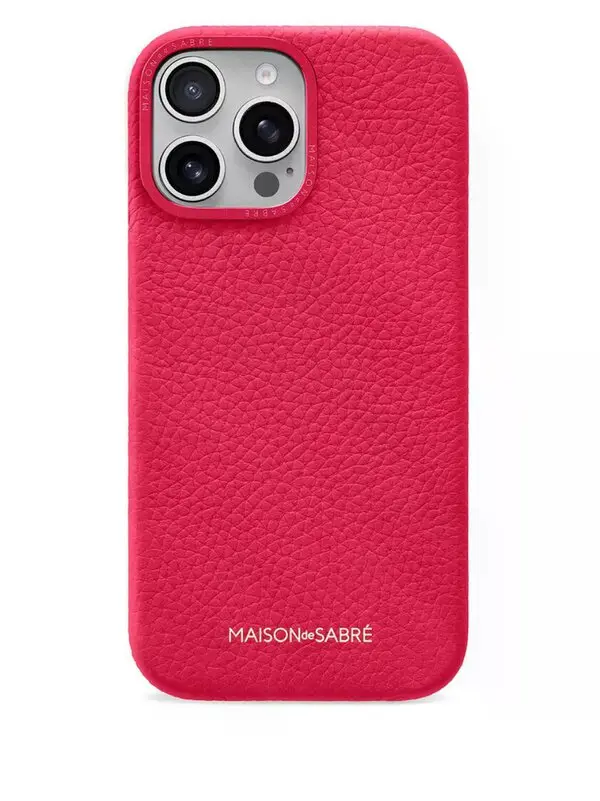 MAISON DE SABRE Iphone 16 Pro Raised Camera Leather Phone Case - Pink