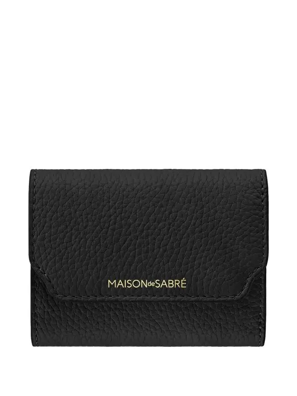 MAISON DE SABRE Pebbled Trifold Leather Wallet - Black