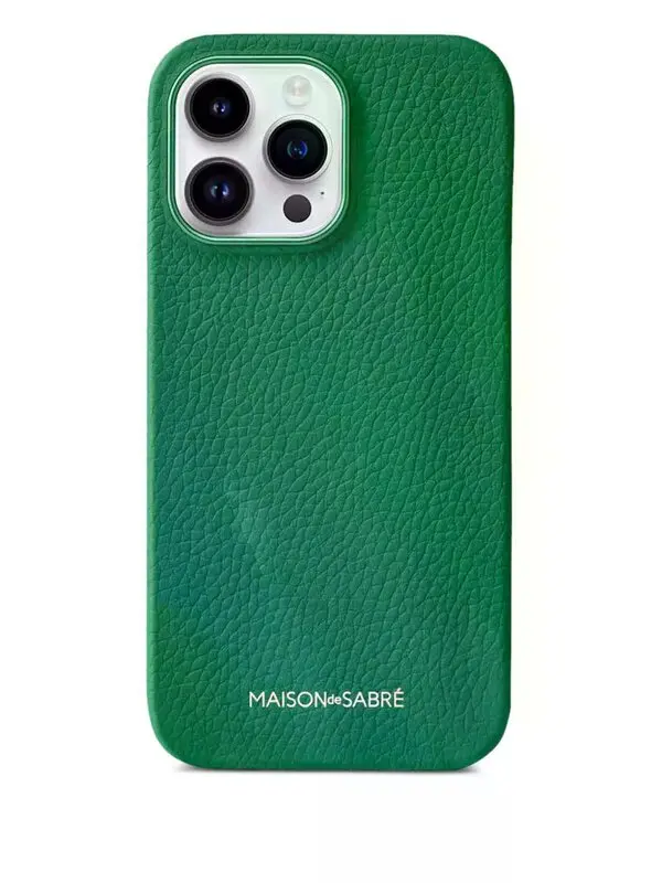MAISON DE SABRE Iphone 15 Pro Max Leather Phone Case - Green