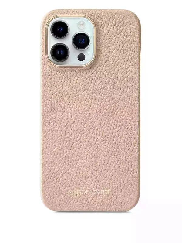 MAISON DE SABRE Leather Iphone 14 Pro Max Case - Neutrals