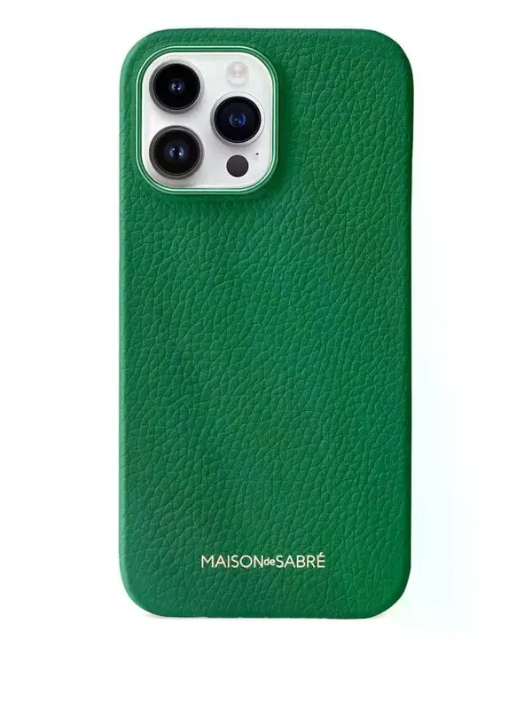 MAISON DE SABRE Leather Iphone 15 Pro Case - Green