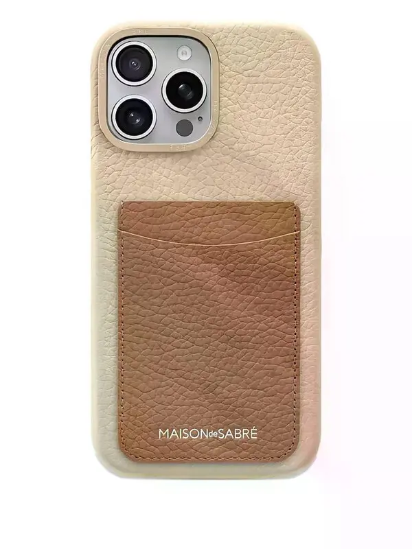 MAISON DE SABRE Card Leather Phone Case - Neutrals