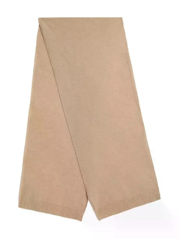 Bally Logo Plain-knit Scarf - Neutrals
