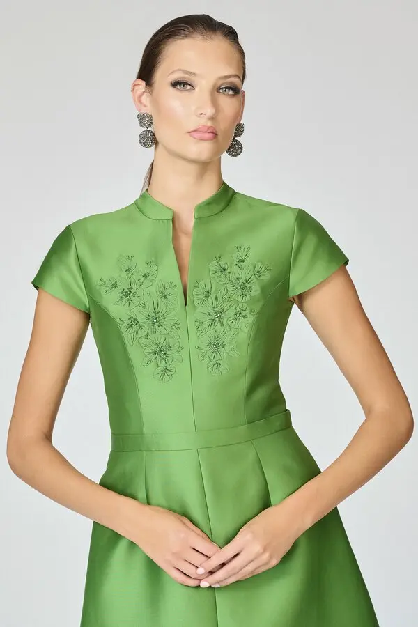 Sachin & Babi Embellished Mikado A-line Gown