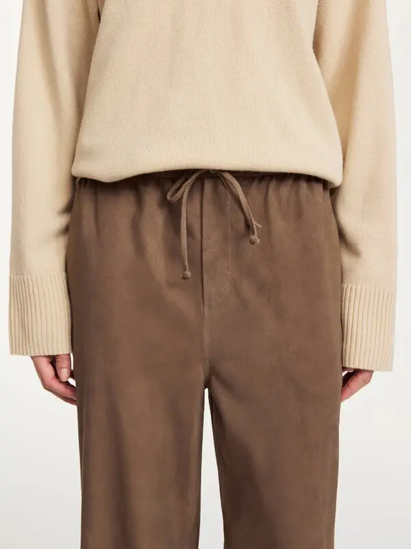 BY MALENE BIRGER Joanni Suede Trousers - Chocolate Chip