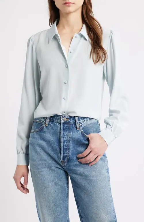 FRAME Staple Silk Button-up Shirt - Sky Blue
