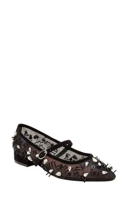 Linea Paolo Maison Embellished Mary Jane Flat - Black