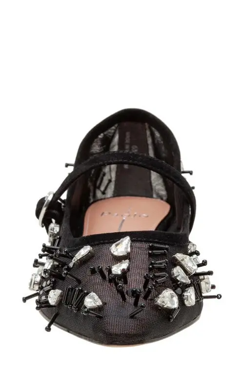 Linea Paolo Maison Embellished Mary Jane Flat - Black