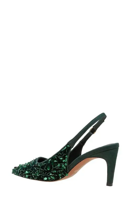 Linea Paolo Cosmo Beaded Slingback Pumps - Green