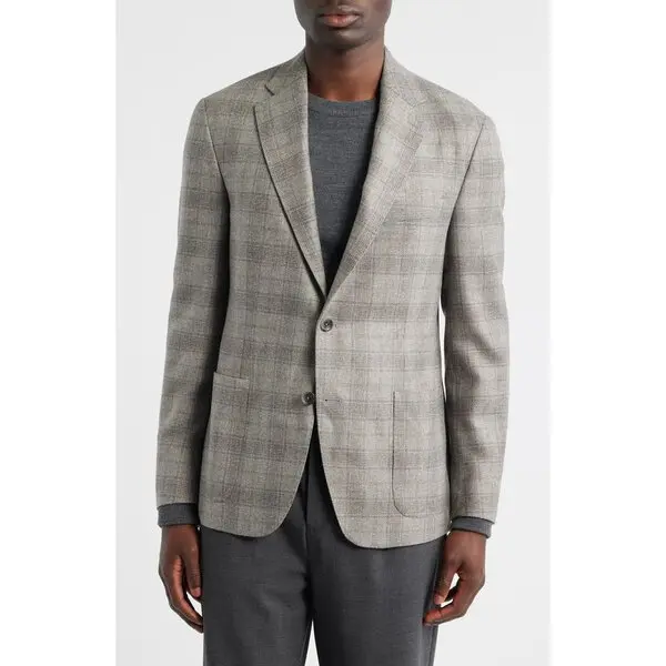 Vince Icon Relaxed-fit Glen Check Brushed Wool Sport Coat