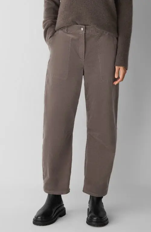 Eileen Fisher Barrel Leg Stretch Organic Cotton Ankle Pants