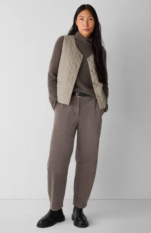 Eileen Fisher Barrel Leg Stretch Organic Cotton Ankle Pants