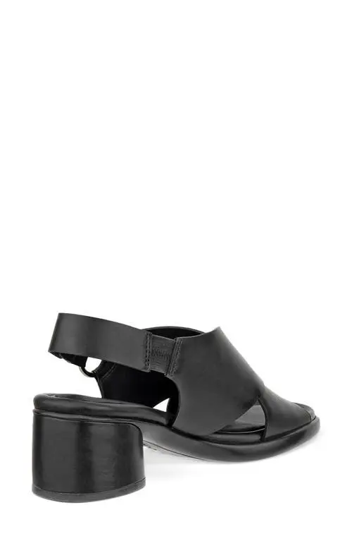 Ecco Cross Strap Slingback Sandal - Black