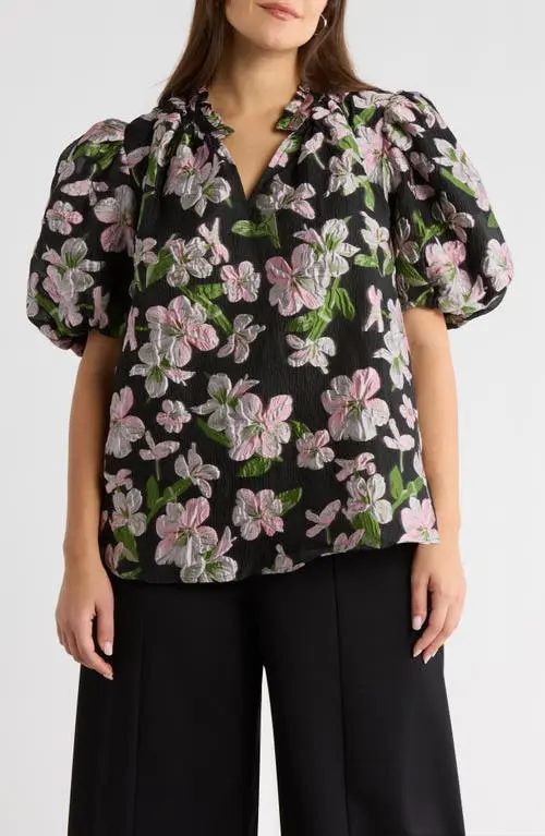 SUGARLIPS Floral Jacquard Top
